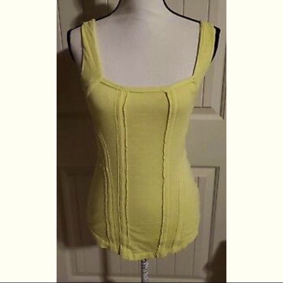 Free People | Tops | Free People Pale Yellow Tank Top With Pretty ...